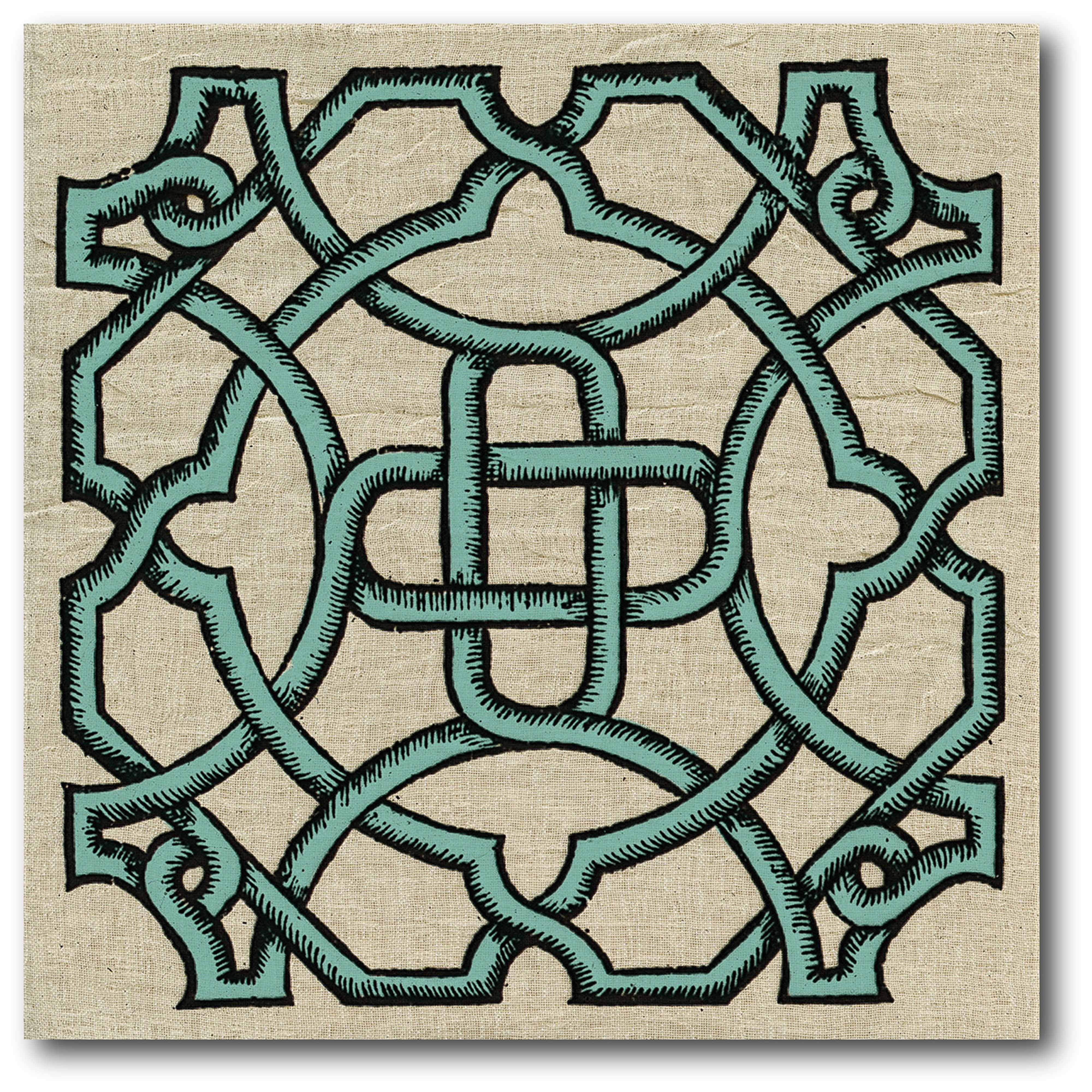 Teal & Tan Pattern IV Gallery-Wrapped Canvas Wall Art, 16x16 - Walmart.com