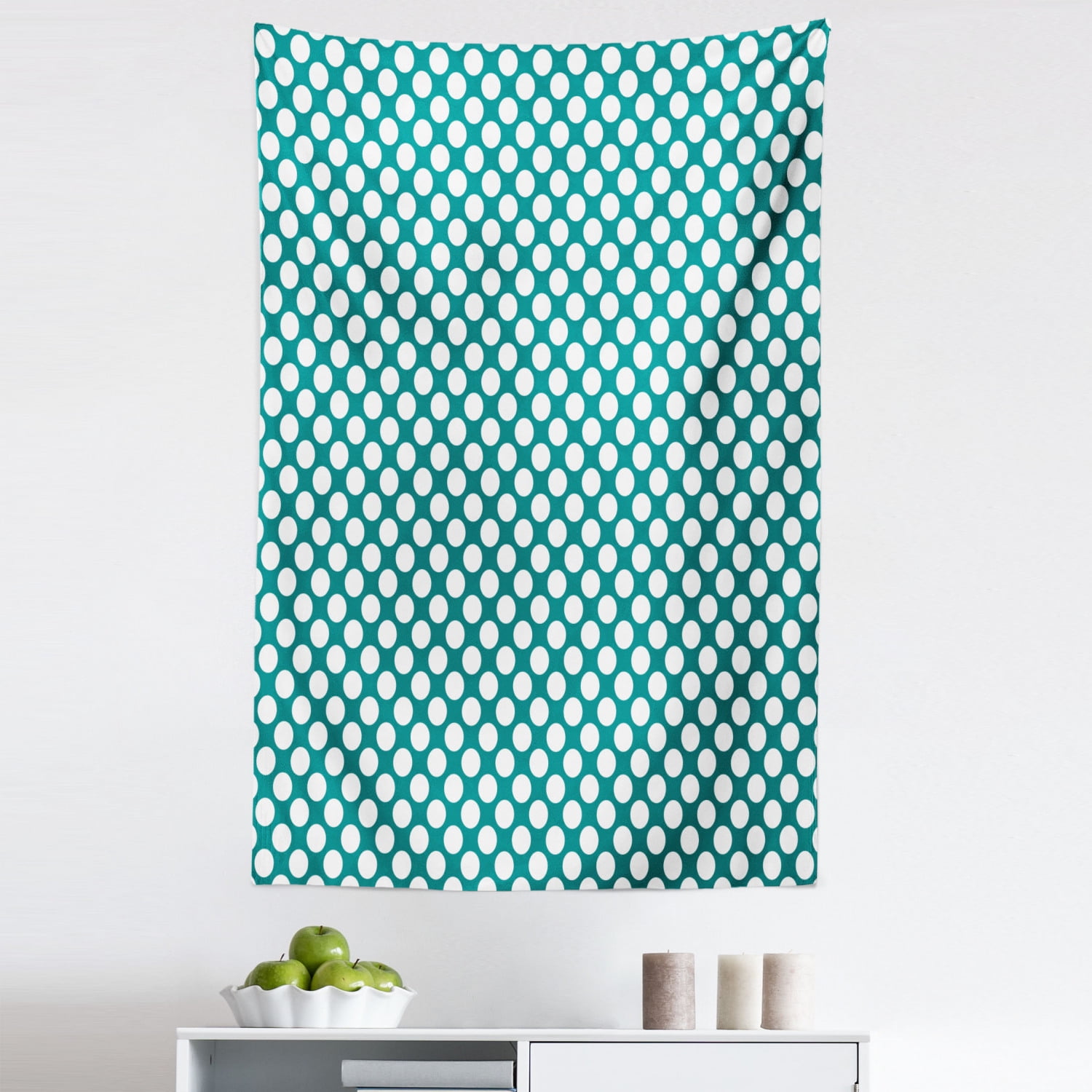 Teal Tapestry, Polka Dotted Pattern Traditional Style European Inspired ...