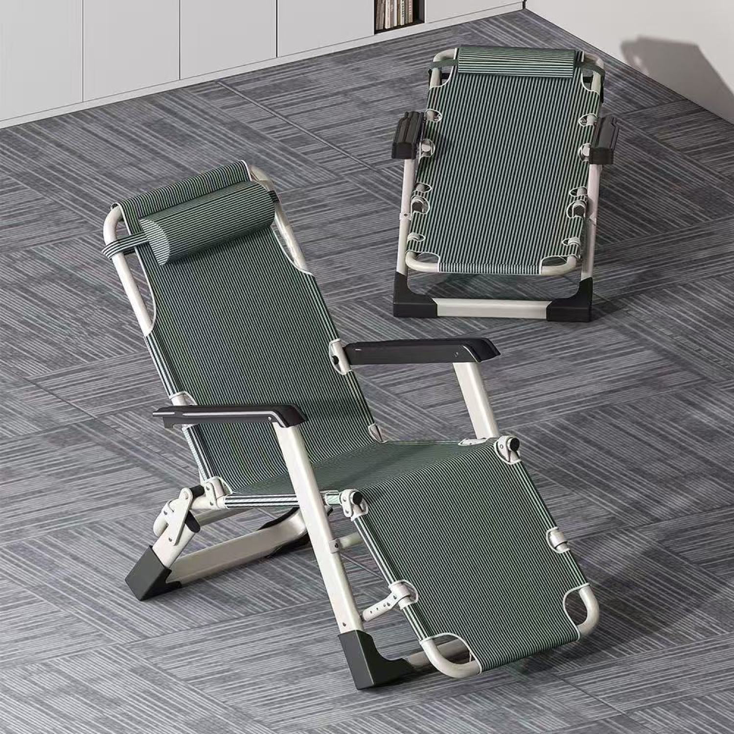 Teal Teak Textilene Adjustable Outdoor Lounge Chair Multifunctional for ...