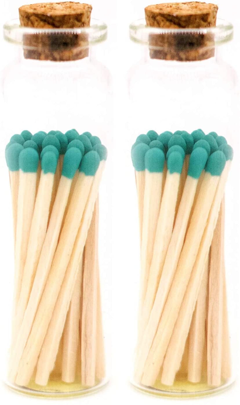 Teal Tip Decorative Matches, 40 Small Premium Wooden Matches | Artisan ...