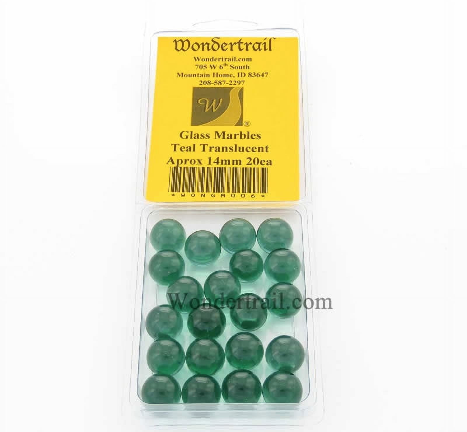 Teal Transparent 14mm Glass Marbles Pack of 20 Wondertrail - Walmart.com