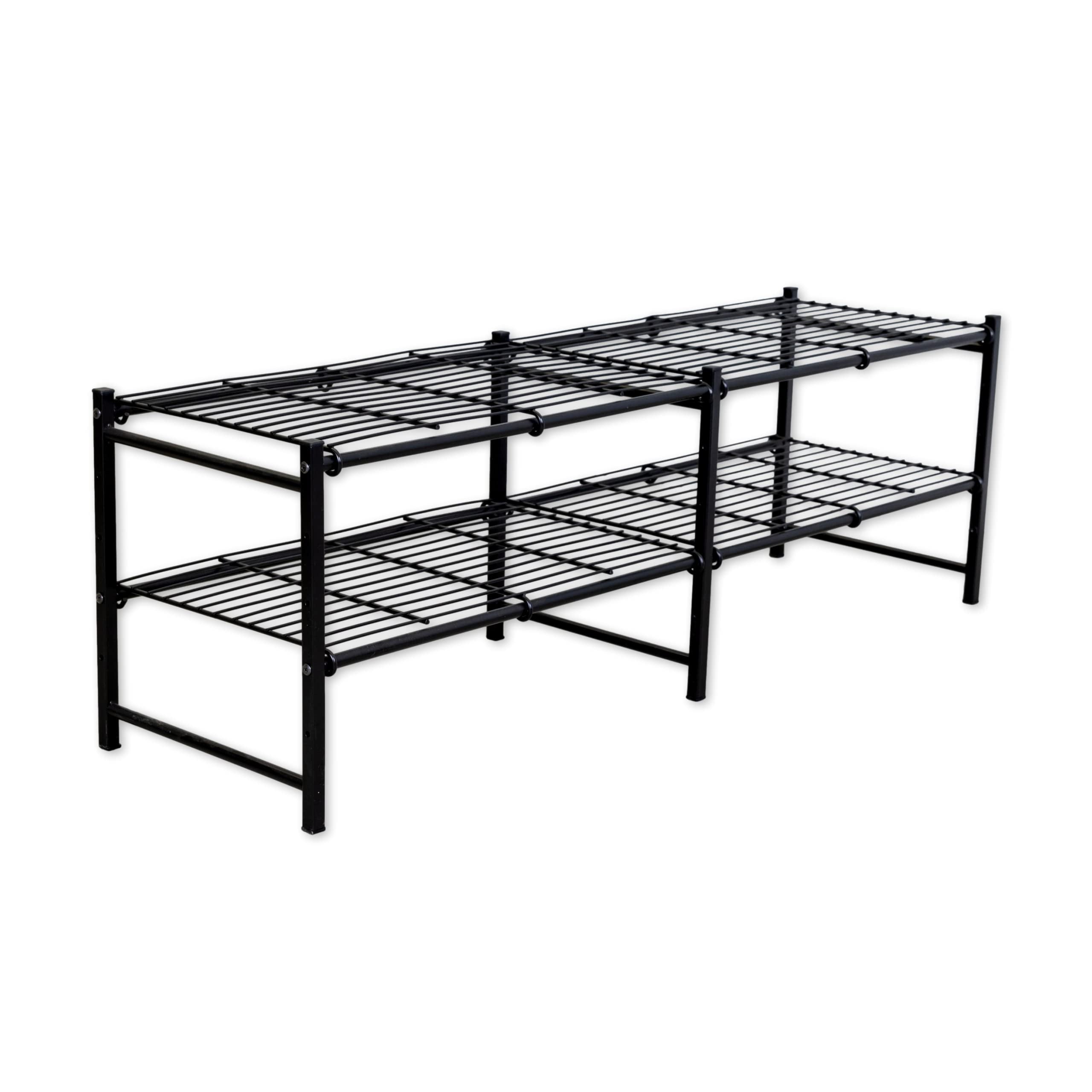 Teal Triangle Aspen Double Shoe Rack, Freestanding Shoe Organizer, Home ...