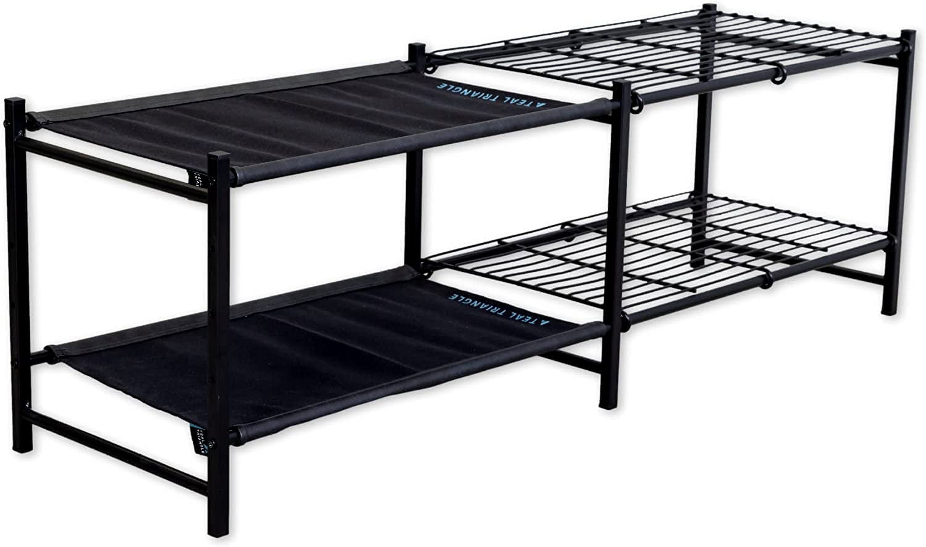 Teal Triangle Aspen Double Shoe Rack Storage Organizer | Sturdy Two ...