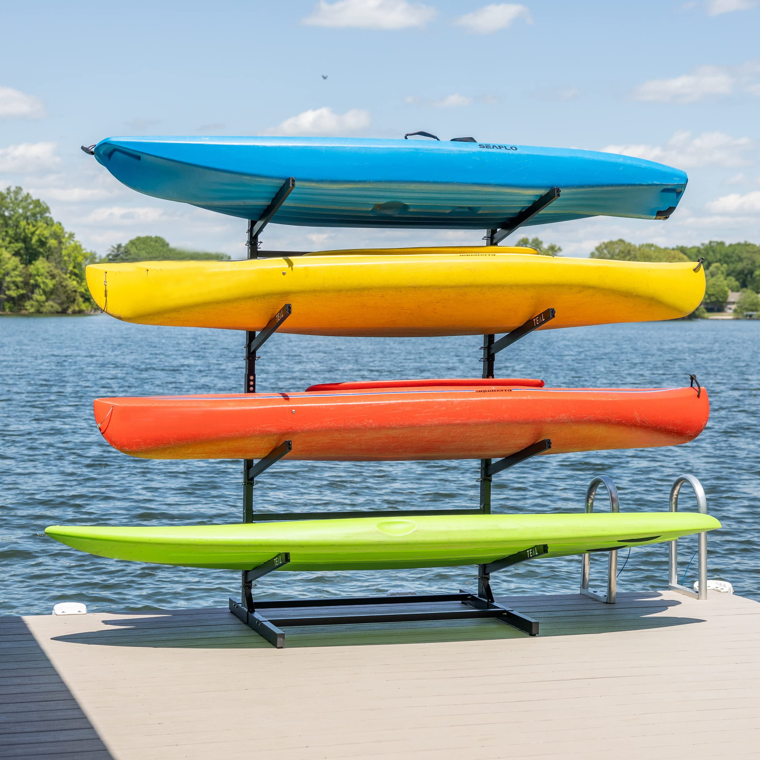 Teal Triangle Freestanding G-Watersport 4 Kayak and SUP Outdoor Storage ...