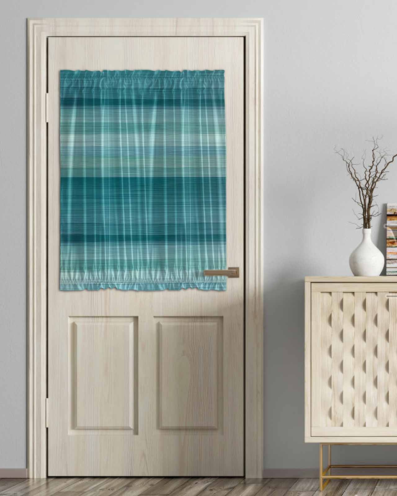 Teal Turquoise Aqua Ombre Blackout Door Curtains for French, Glass ...
