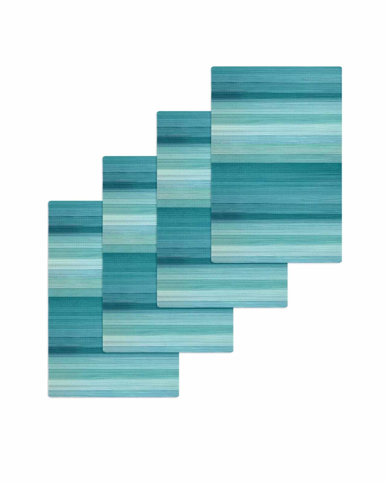 Teal Turquoise Aqua Ombre Kitchen Dish Towels for Drying Dishes Set of ...