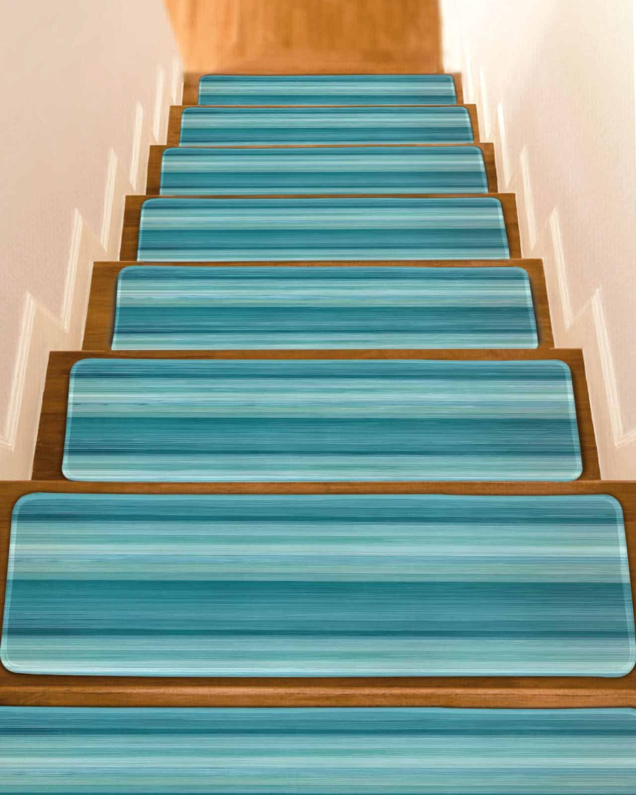 Teal Turquoise Aqua Ombre Stair Treads for Wooden Steps Indoor Runner ...