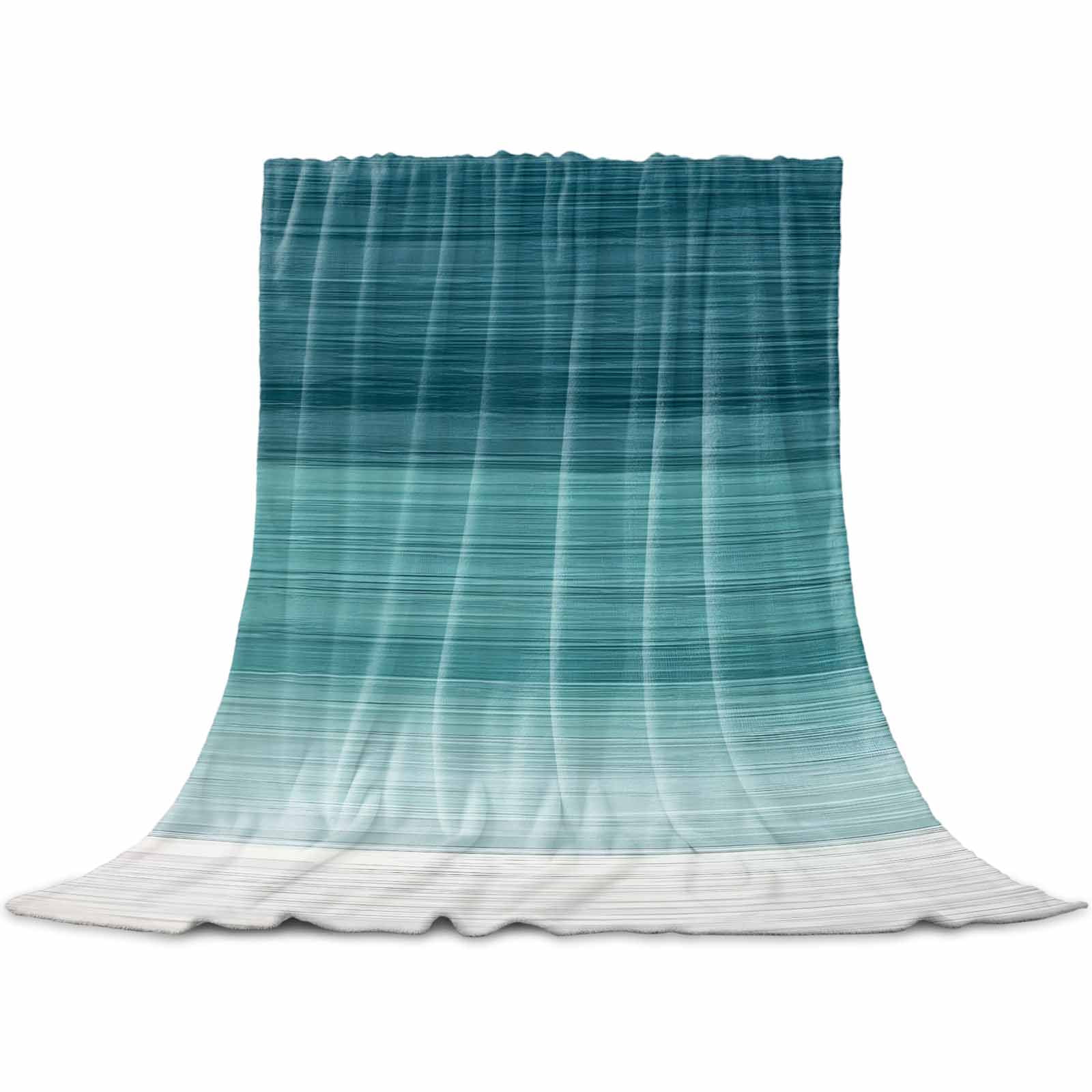 Teal Turquoise Ombre Flannel Blanket for Bed, Modern Abstract Gradient ...