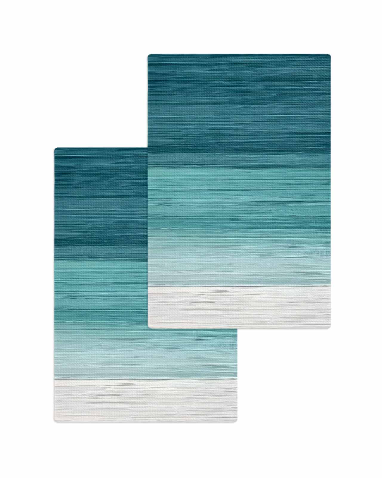 Teal Turquoise Ombre Kitchen Dish Towels for Drying Dishes Set of 2 ...