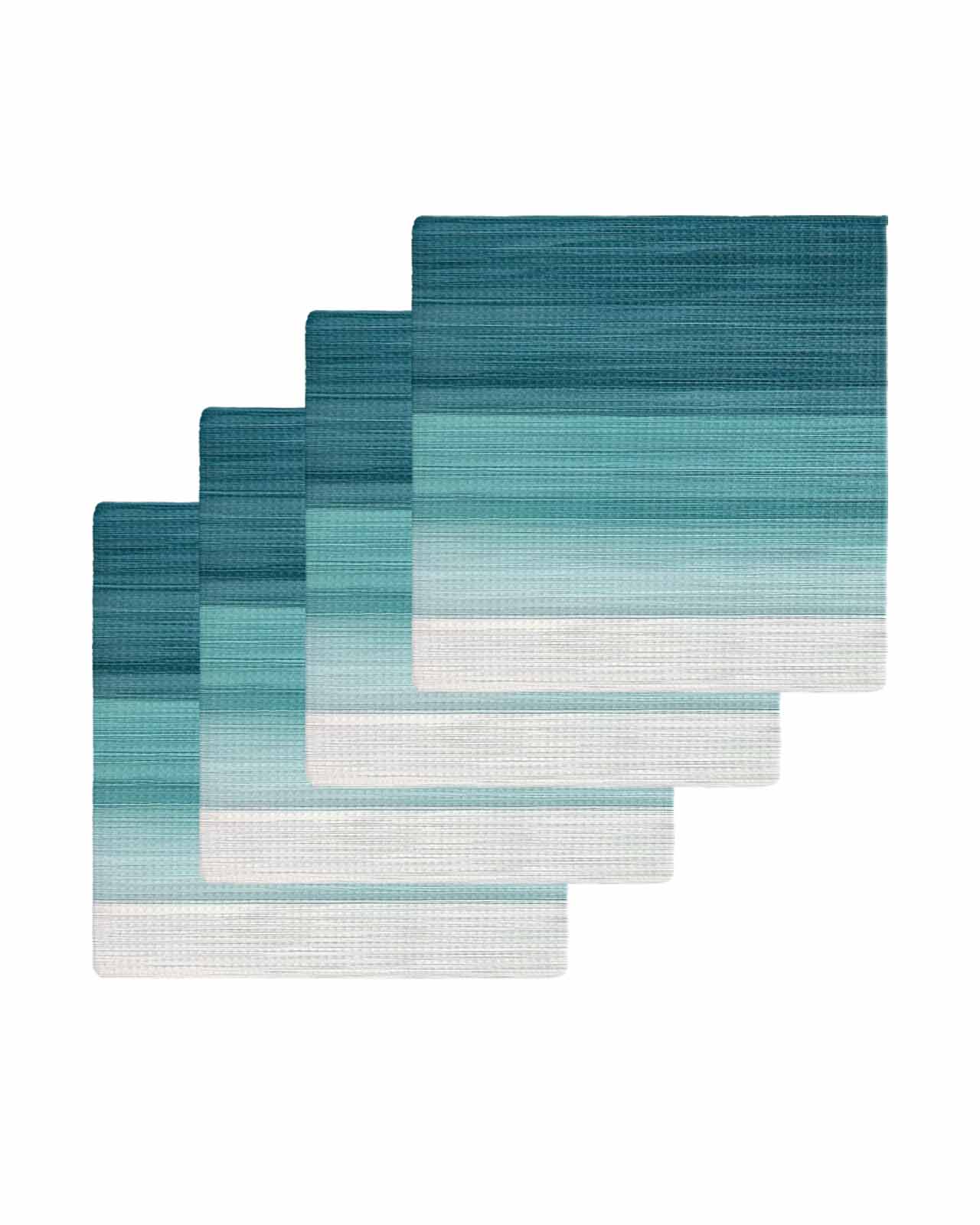 Teal Turquoise Ombre Kitchen Dish Towels for Drying Dishes Set of 4 ...