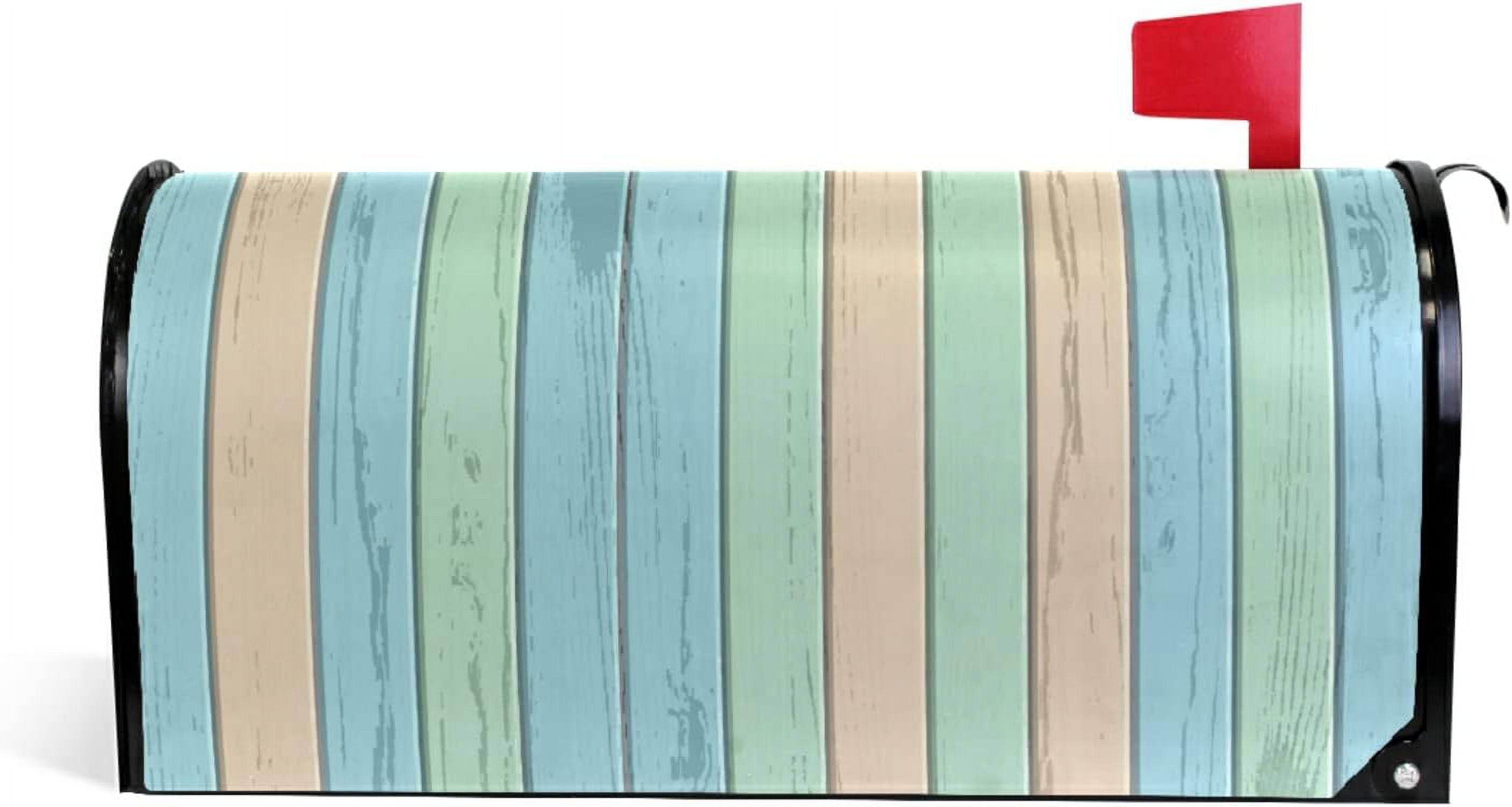 Teal Turquoise Wooden Mailbox Cover Grunge Plank Wood Texture Mailbox ...