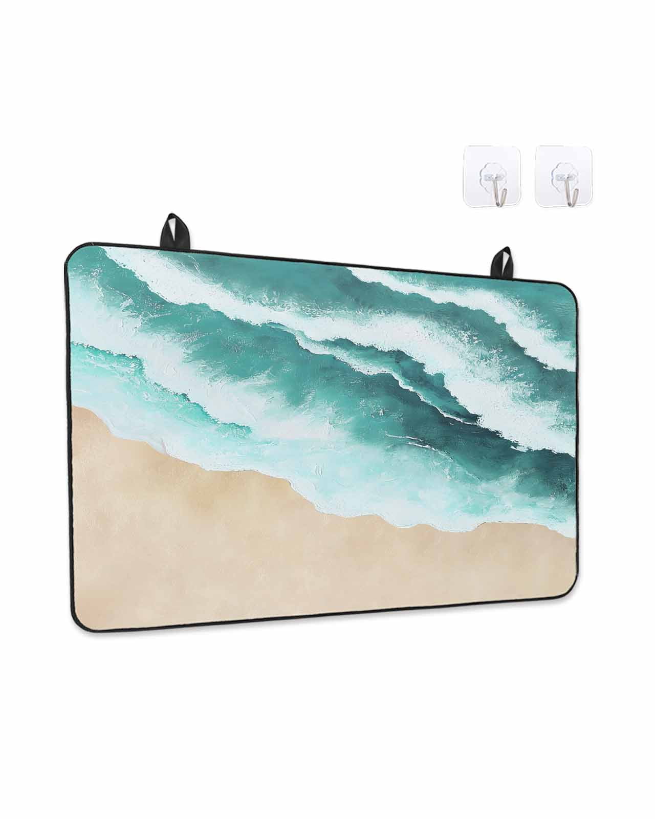 Teal Waves Coastal Stove Top Covers for Electric Stove, Kitchen Glass ...