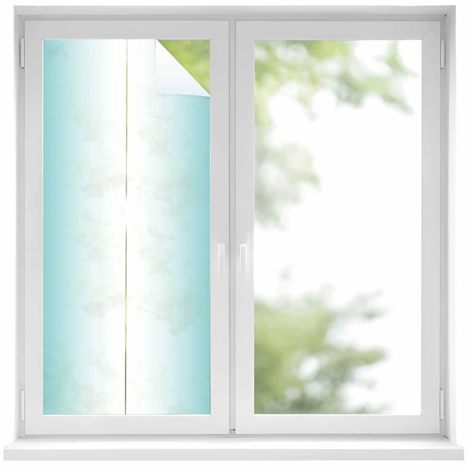 Teal and Window Privacy Film White Gradient Decorative Glass Window ...