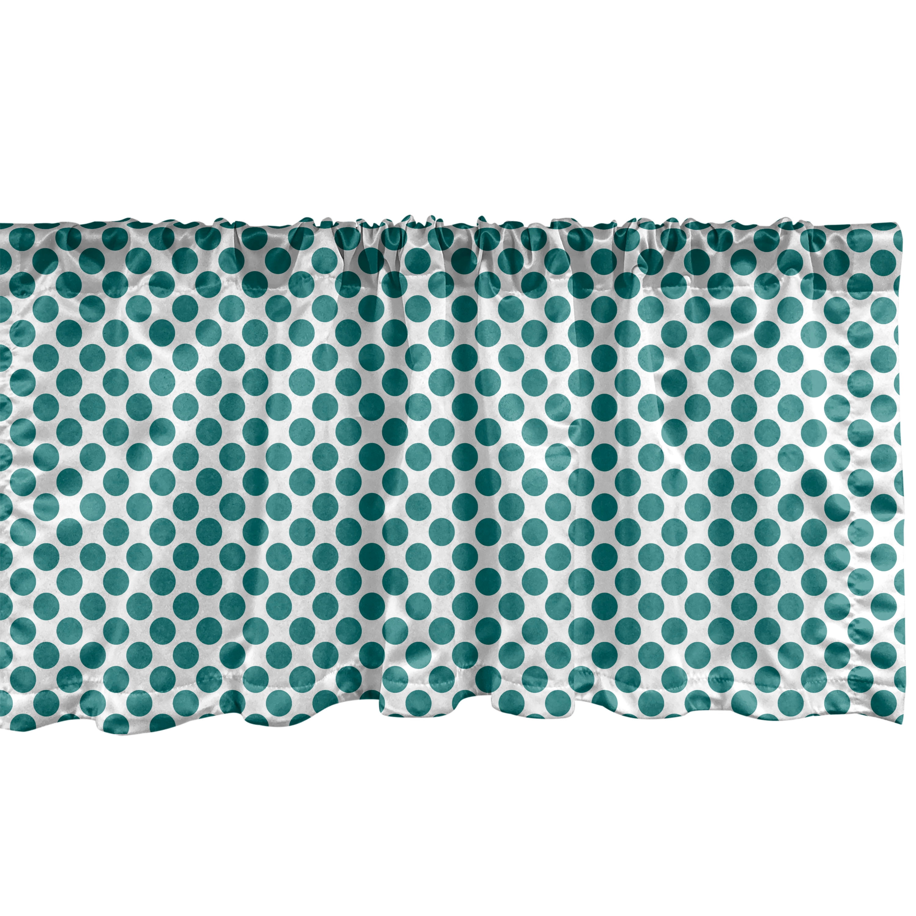 Teal Window Valance Pack Of 2 Traditional Polka Dots Pattern Design