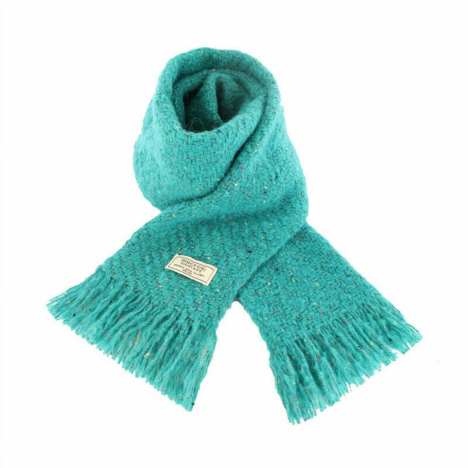 Teal Winter Knit Kells Scarf For Women Made By Mucros Weavers - Walmart.com