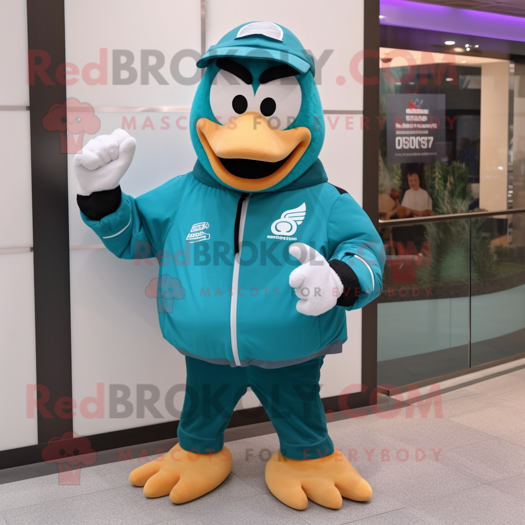 Teal Wrist Watch REDBROKOLY mascot costume character dressed with a ...