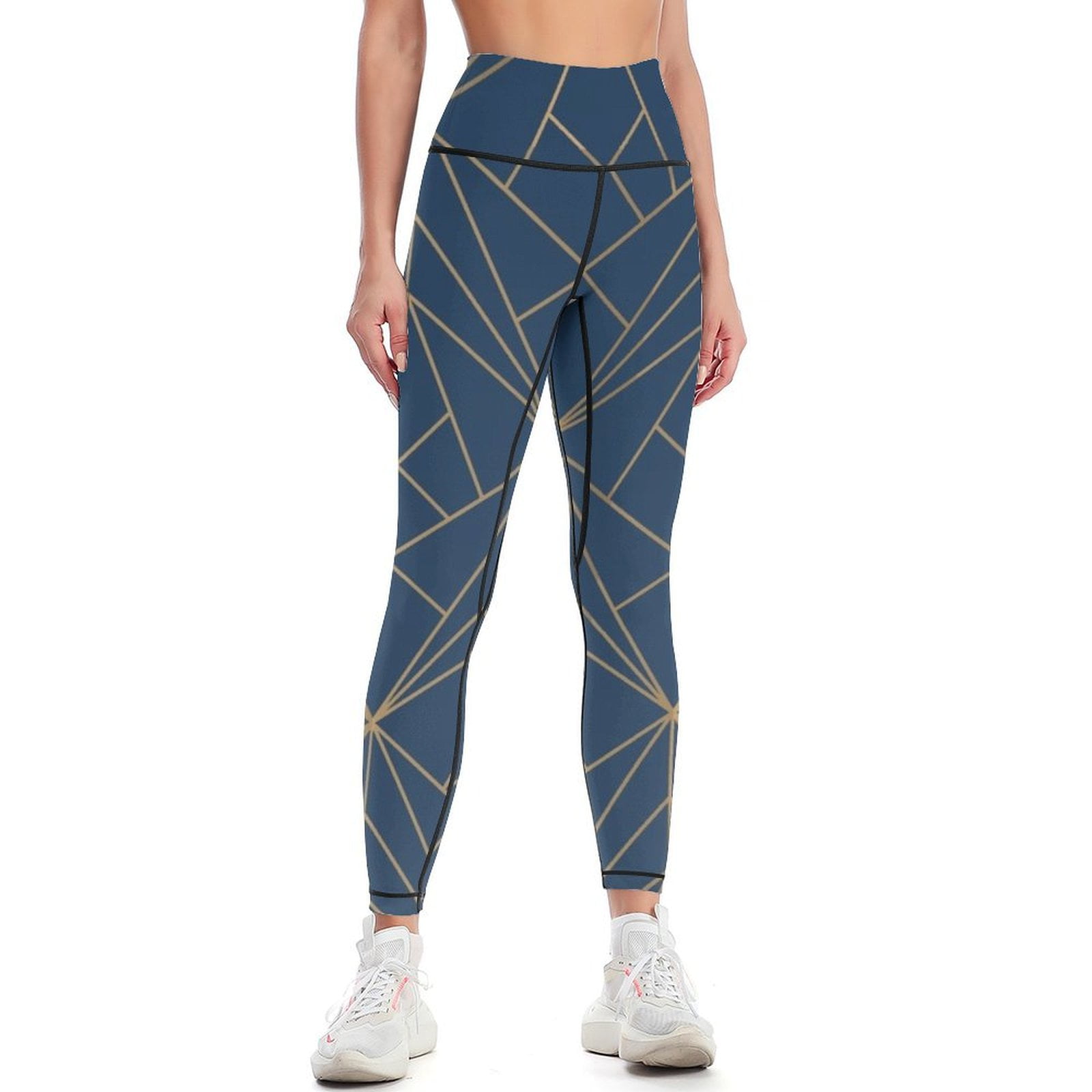 Teal and Gold Geometric Pattern Leggings Women's gym gym womans Womens ...