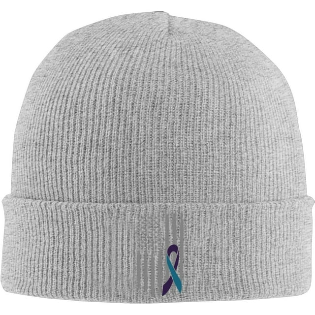 Teal and Purple Ribbons for Suicide Prevention Awareness Beanie Hat ...