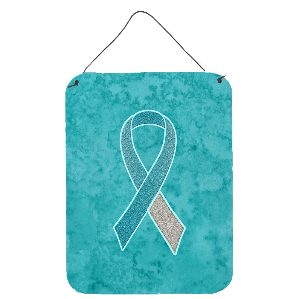Teal and White Ribbon for Cervical Cancer Awareness Wall or Door ...