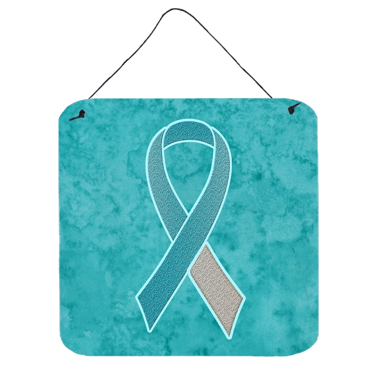 Teal and White Ribbon for Cervical Cancer Awareness Wall or Door ...
