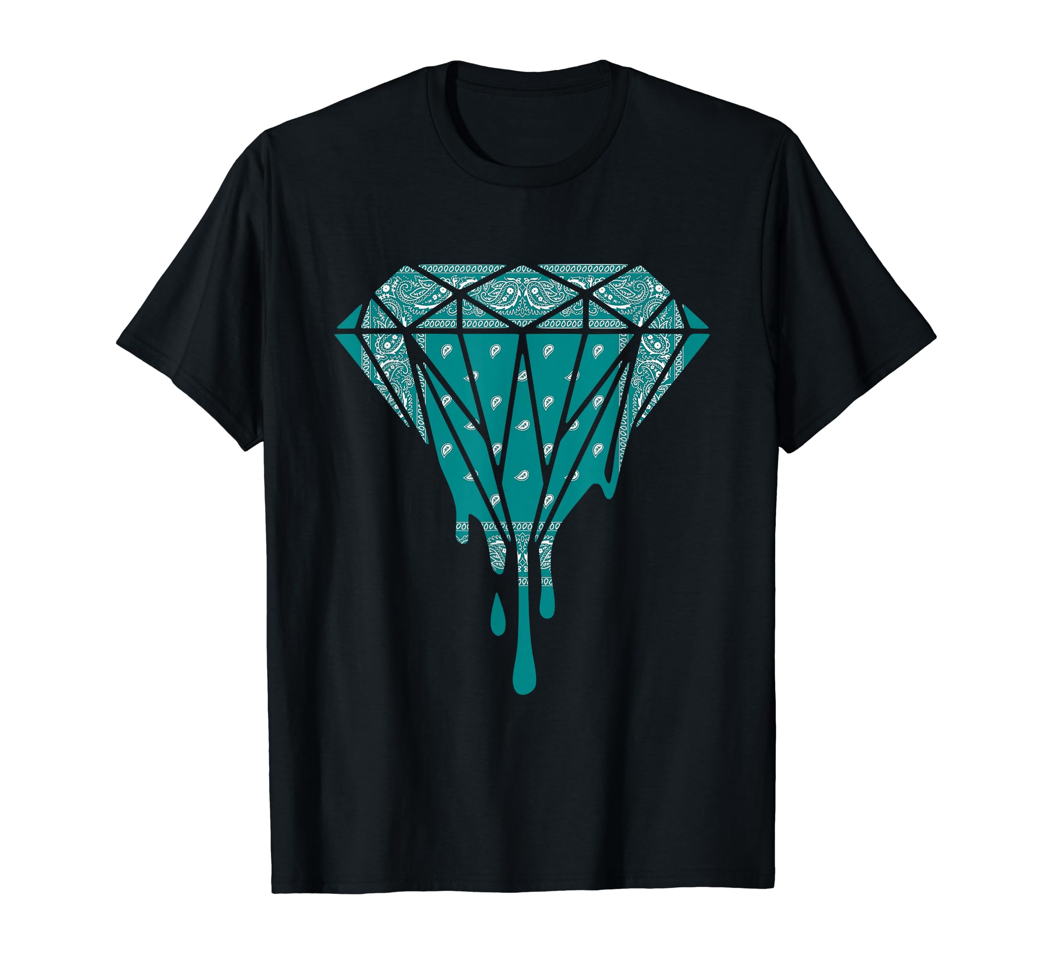 Teal bandana diamond dripping hip hop Street wear gangster T-Shirt ...