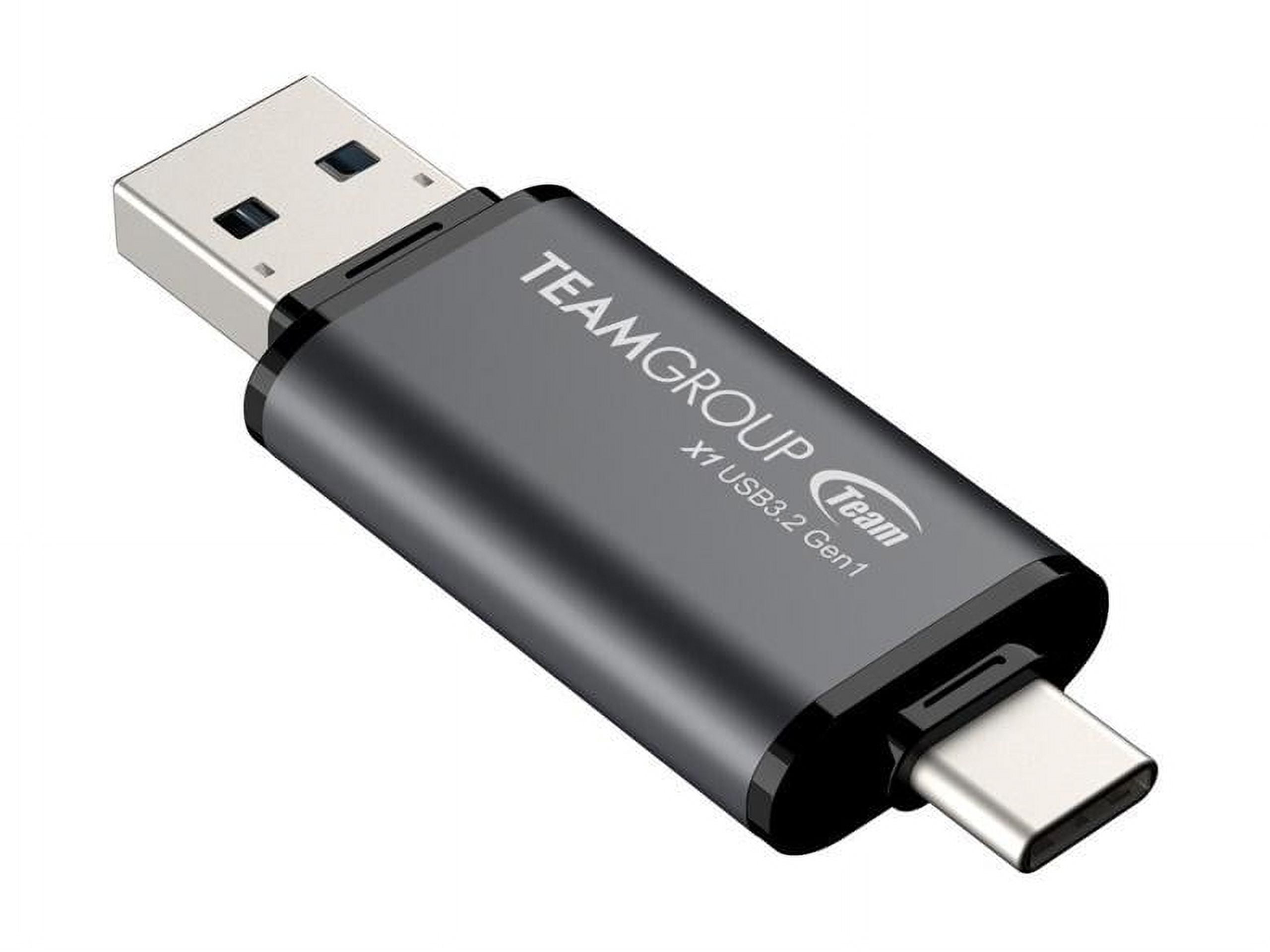 Team 256GB X1 USB 3.2 Gen1 2-in-1 Type-A and Type-C Flash Drives, Speed ...