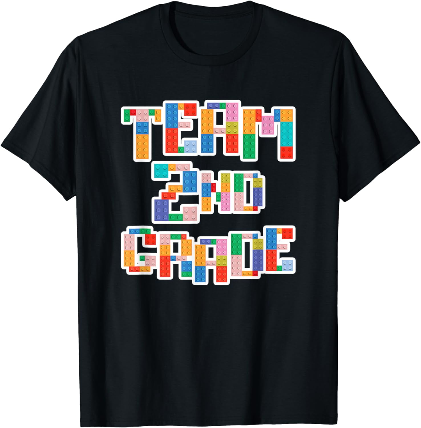 Team 2nd Grade Building Blocks Bricks Theme Teacher Team T-Shirt ...