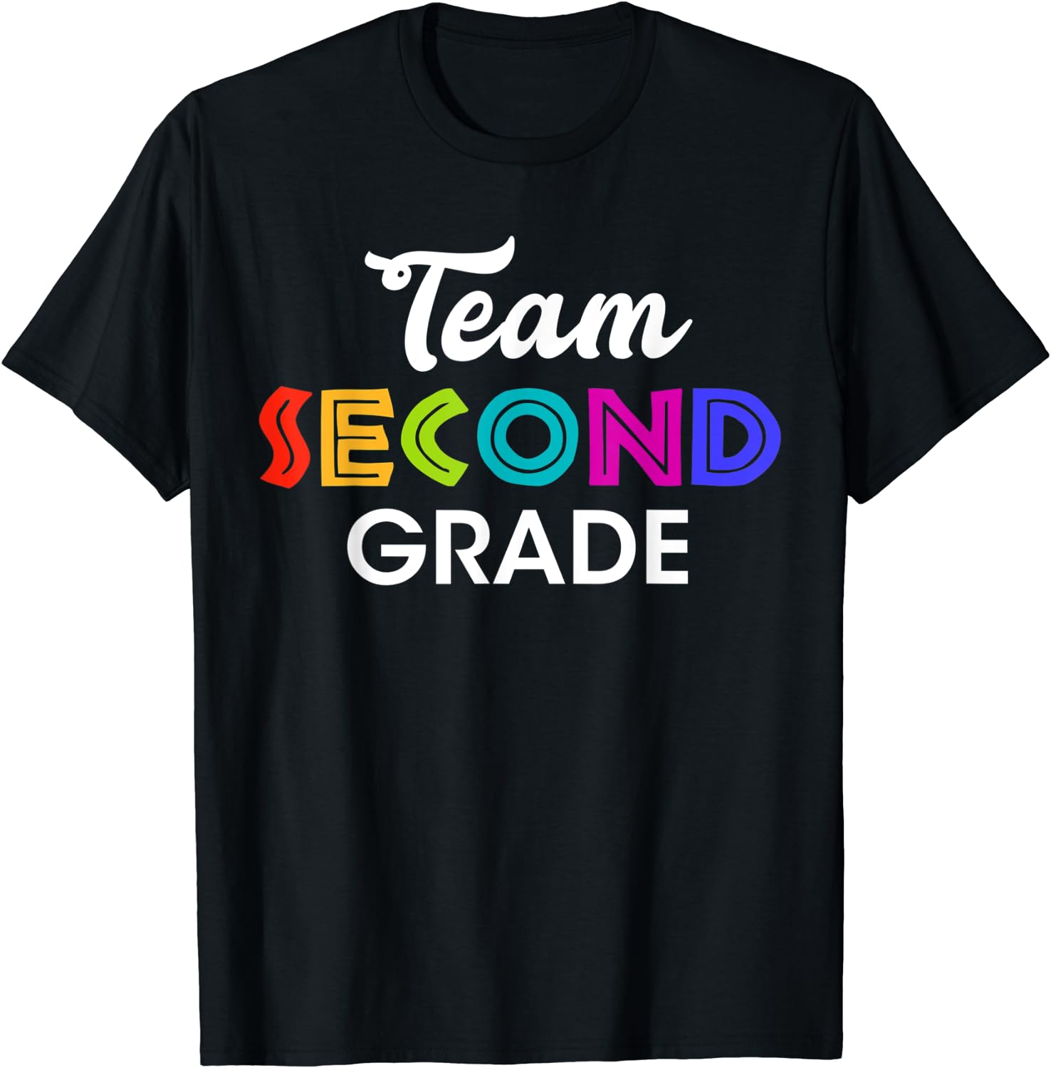 Team 2nd Grade Second Graders Back To School Season Print T-Shirt Black Small - Walmart.com