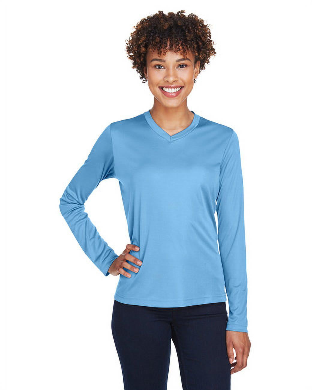 Team 365 Ladies' Zone Performance Long-Sleeve T-Shirt, Moisture-Wicking ...