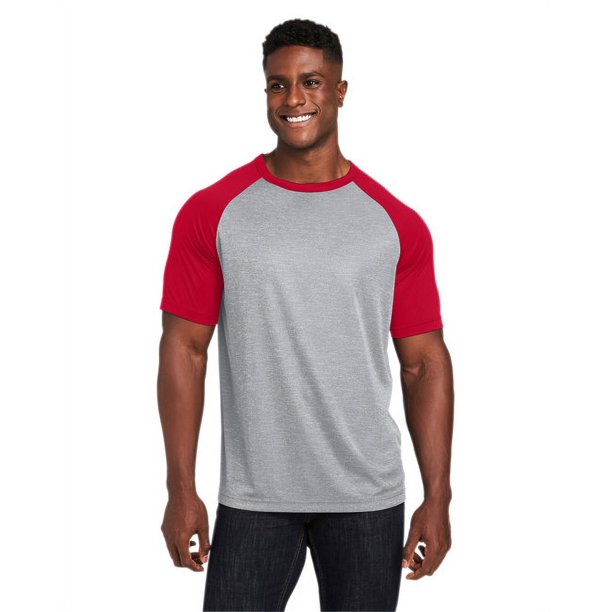 Team 365 TT62 Unisex Zone Colorblock Raglan T-Shirt - Walmart Business ...