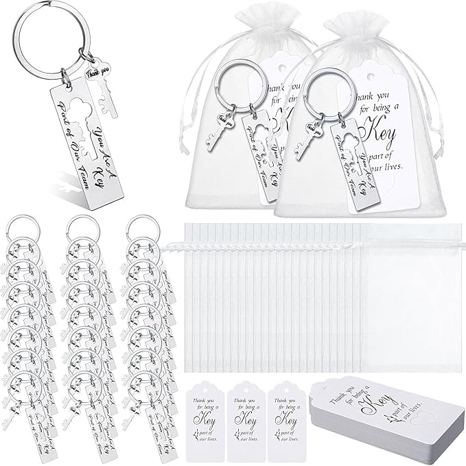 Team Appreciation Keychain Gifts Bulk Thank You Keyrings Coworkers ...