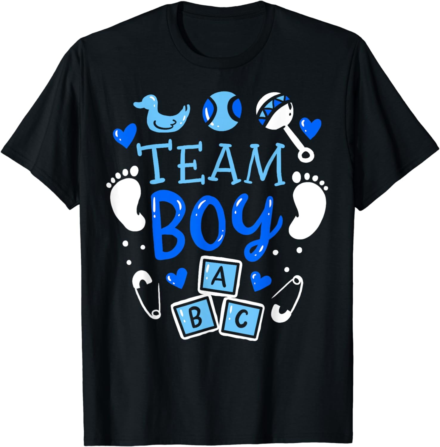 Team Boy Gender Reveal Party Pink Blue Baby Announcement T-Shirt ...