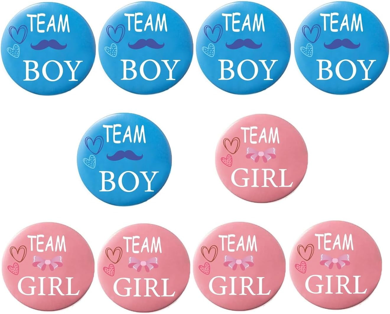 Team Boy Girl Button Pins - Gender Reveal Party Shower Games ...