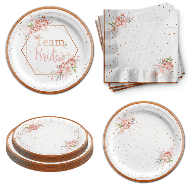 Birthday Galore Team Bride Floral Bridal Shower Party Supplies Set ...