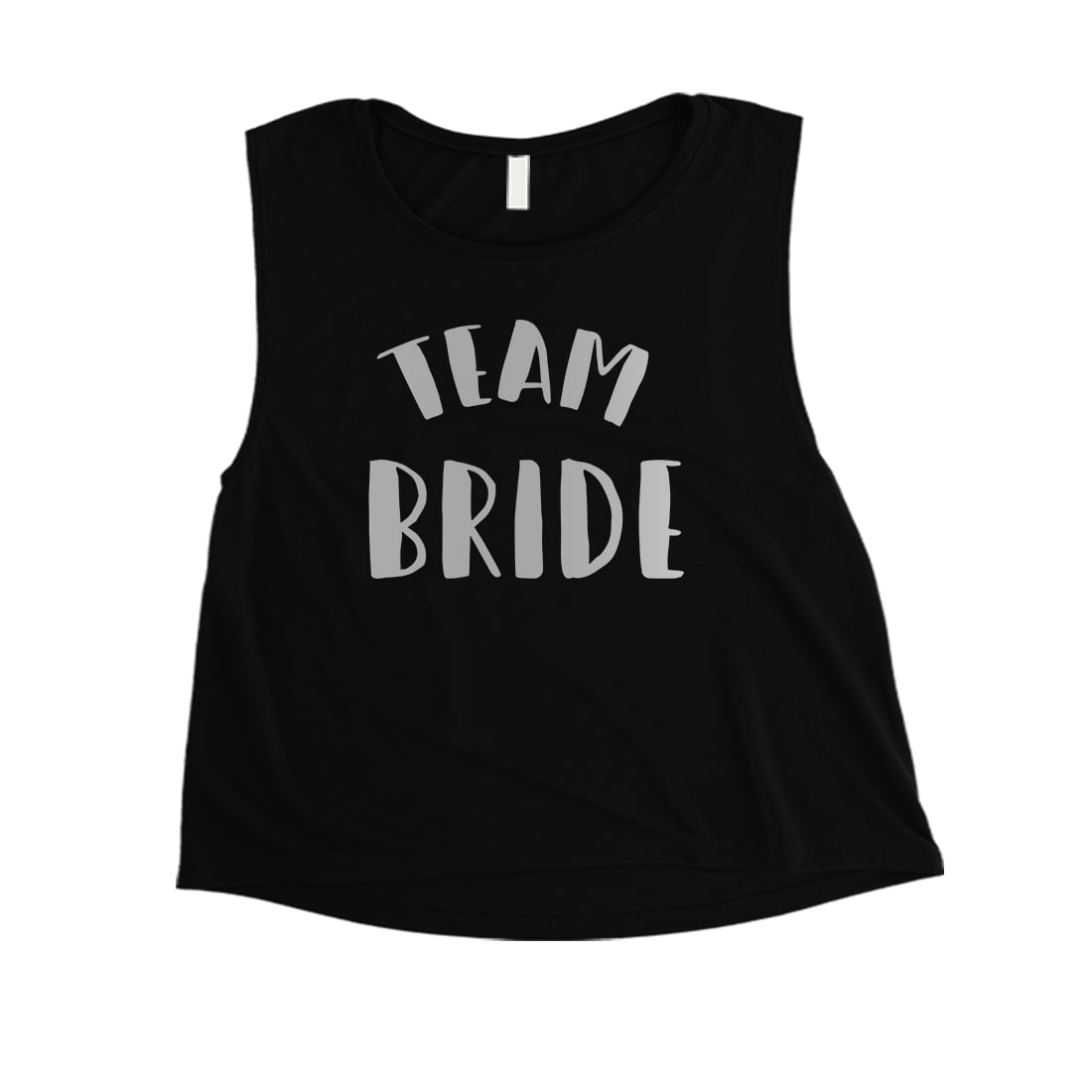 Team Bride-SILVER Womens Black Crop Top Blessed Proud Wedding Gift ...