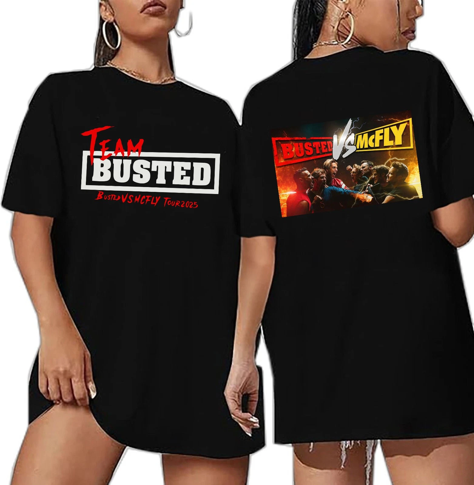 Team Busted 2025 Tour T-shirt,Black Color,Size L - Walmart.com