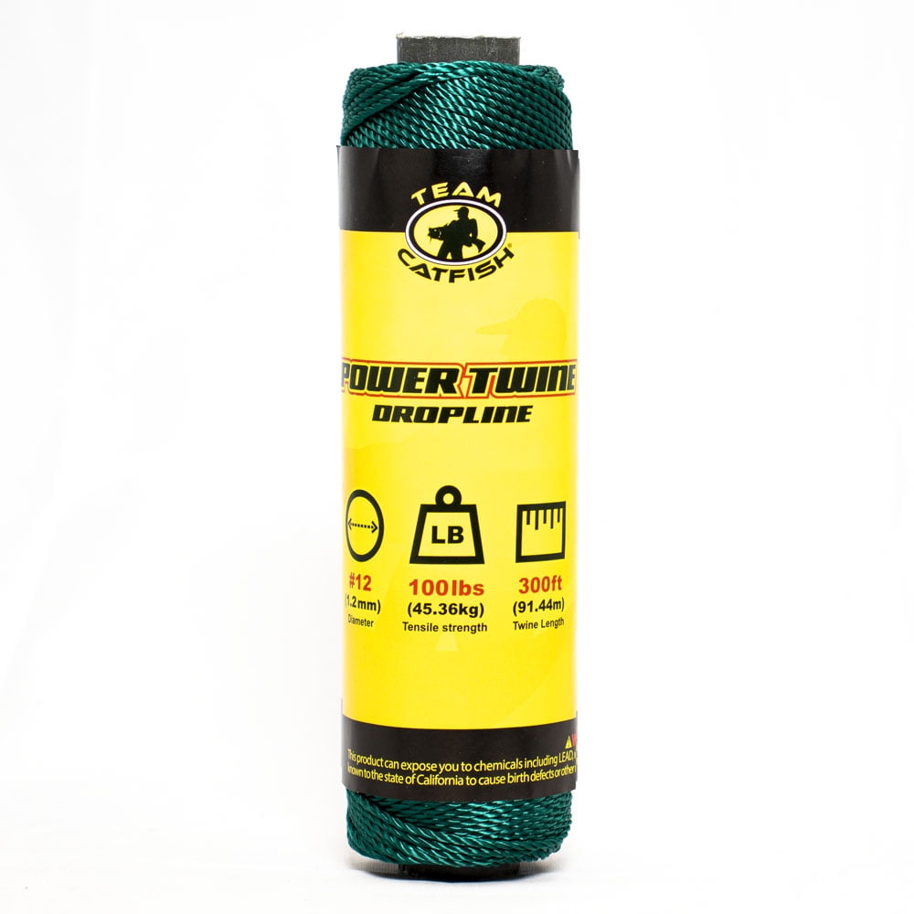 Team Catfish Power Twine 300ft, 100lb Test Green Heavy Duty Fishing ...