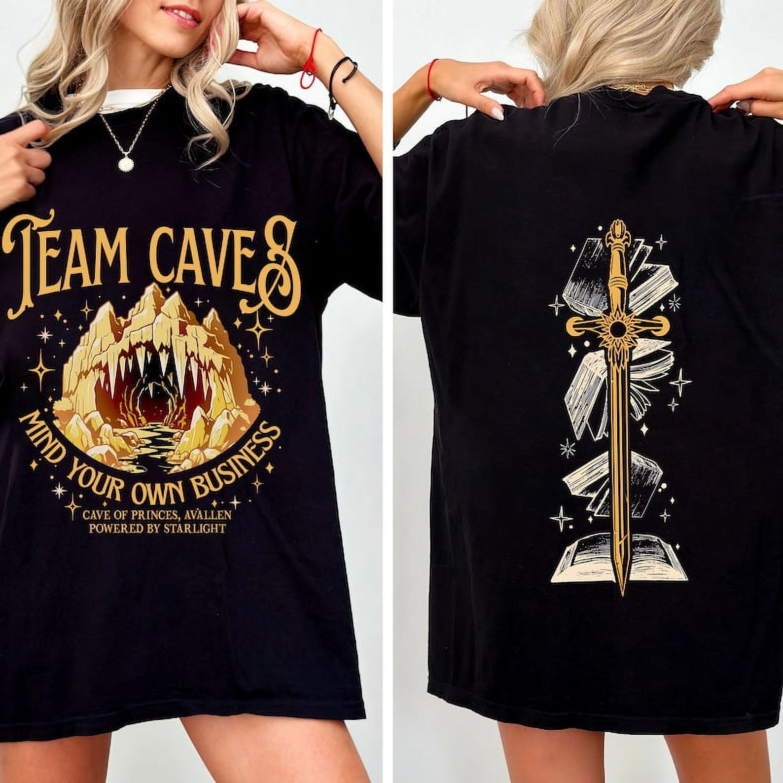 Team Caves Crescent City Fan Comfort Colors Shirt, House Of Flame And Shadow Inspired Tee ...