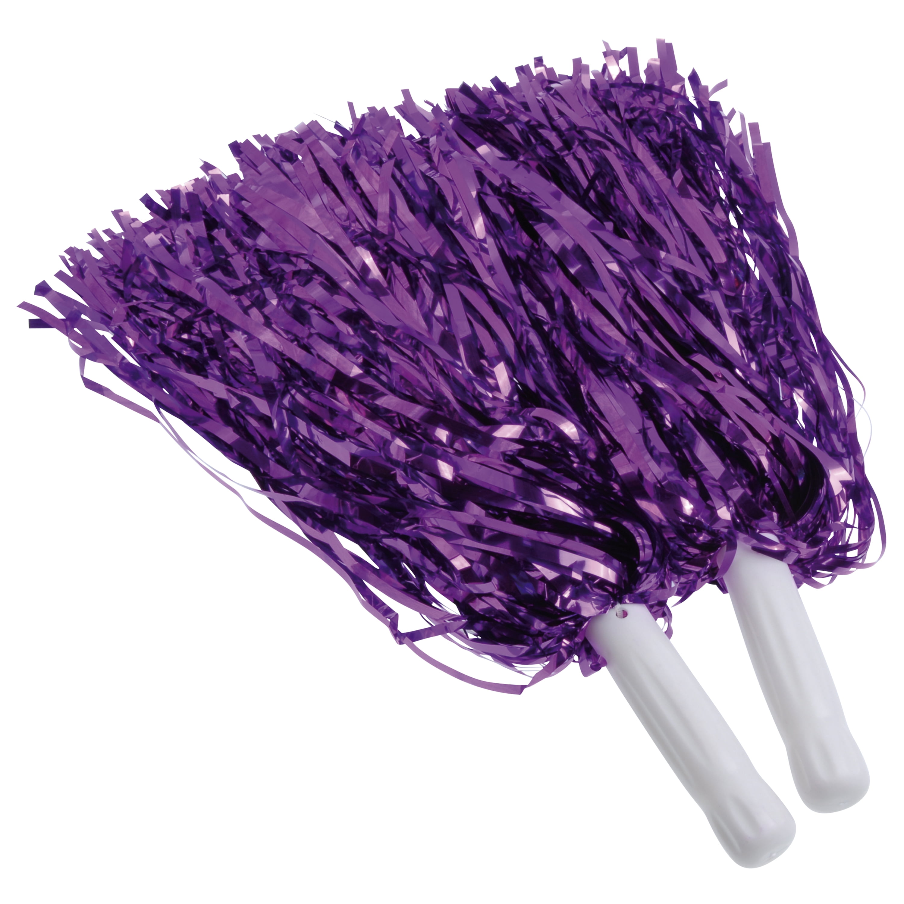 Team Color Shiny Metallic Foil Streaming Purple Plastic Pom Poms, 2 CT ...