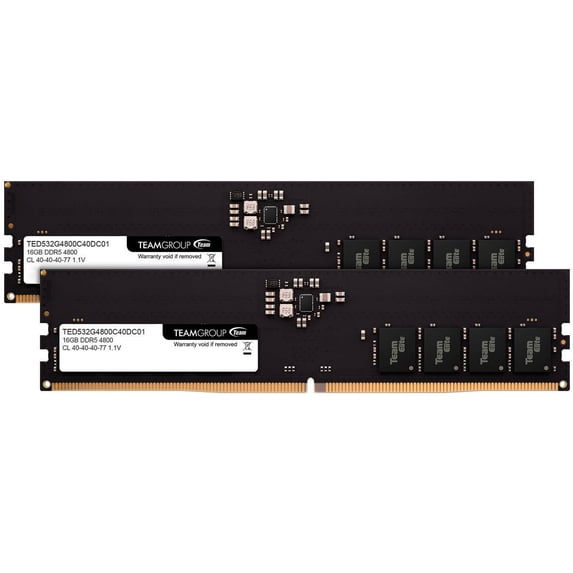 TEAMGROUP Team Elite 32GB (2 x 16GB) 288-Pin DDR5 4800 PC RAM, Timing ...