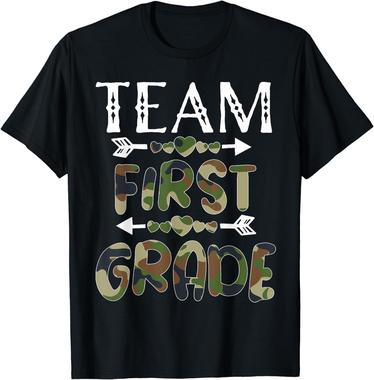 Team First Grade Back To School 1st Day Camo Teachers T-Shirt - Walmart.com