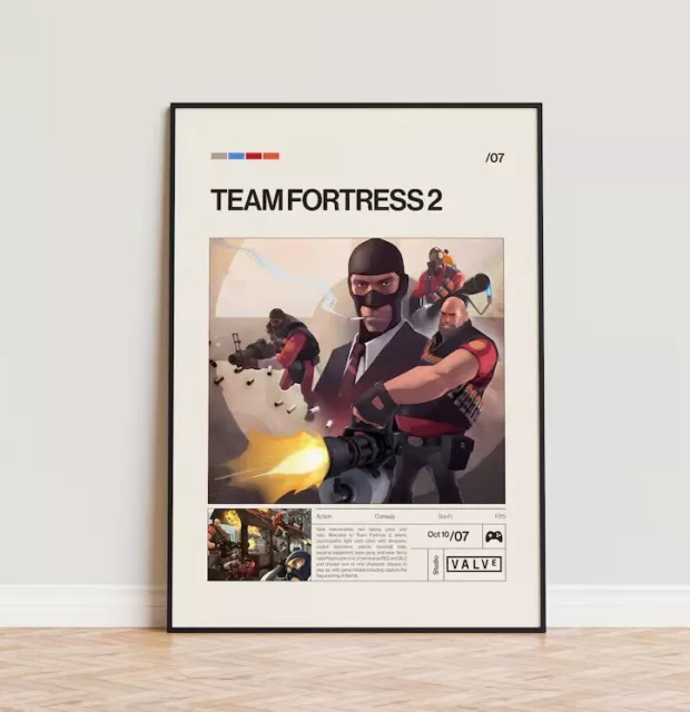Team Fortress 2 Poster, Video Game Poster, Minimalist Game Print ...