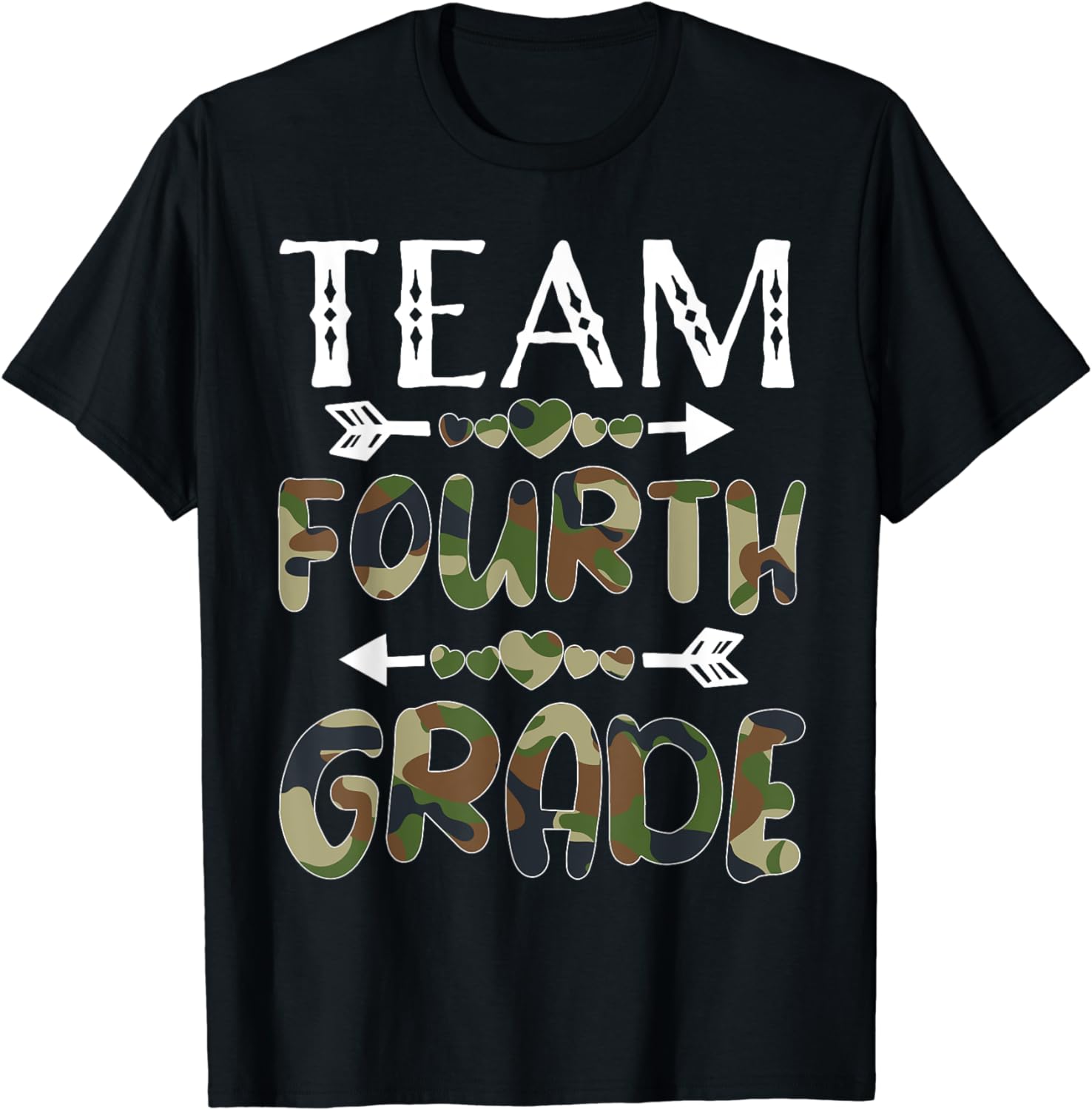 Team Fourth Grade Back To School 1st Day Camo Teachers T-Shirt ...