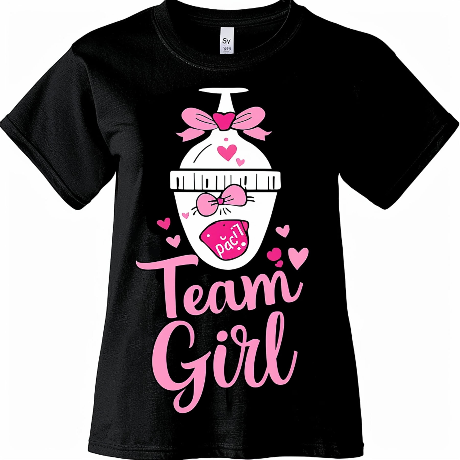 Team Girl Baby Bottle and Bow Vector T Shirt Design Gender Reveal Party ...
