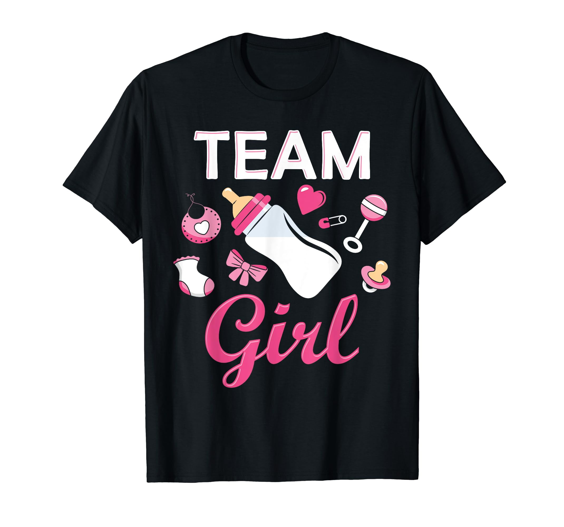 Team Girl Gender Reveal Party Team Pink Baby Announcement T-Shirt ...