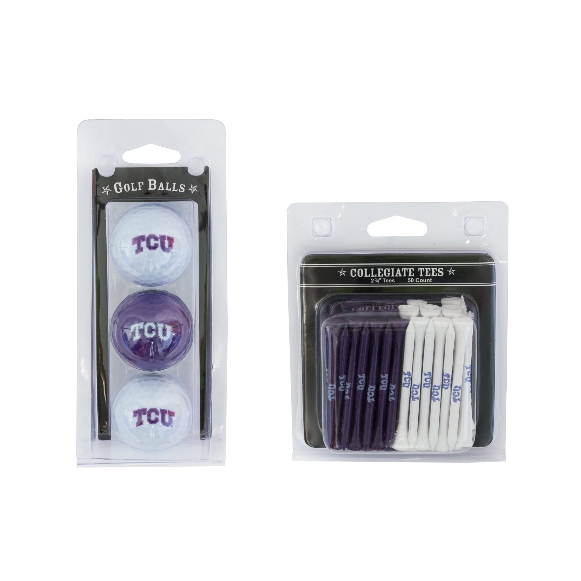 TCU Horned Frogs 3-Golf Ball & 50-Golf Tee Set - Walmart.com