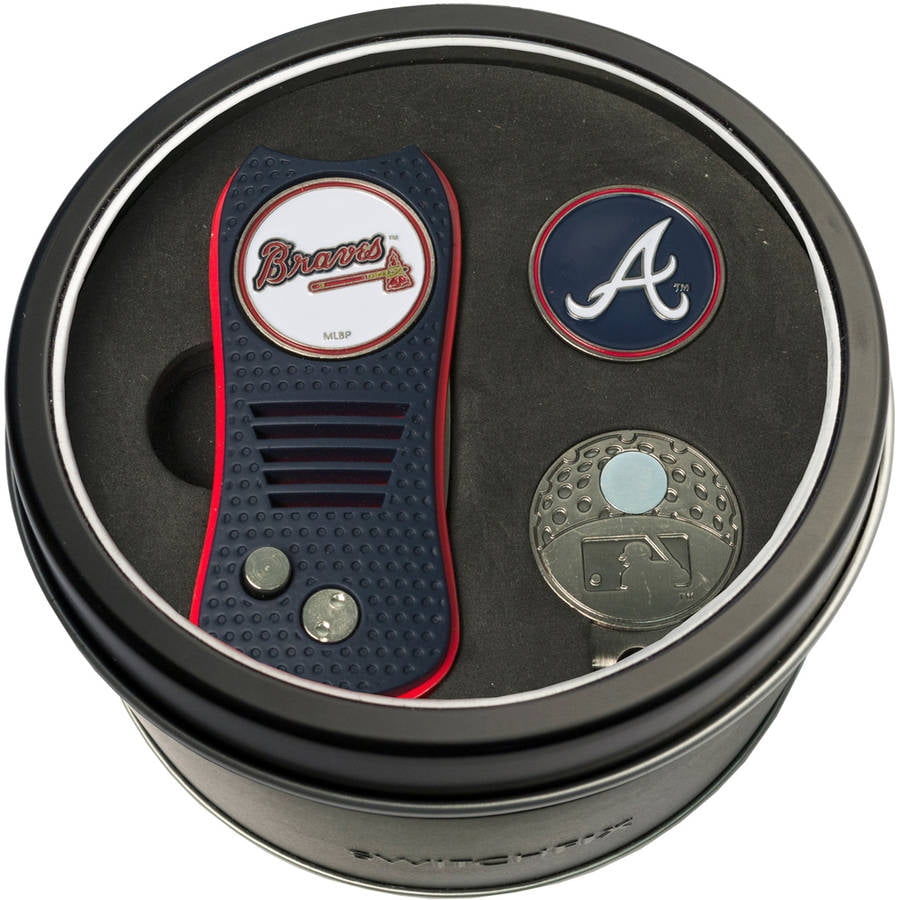 Team Golf MLB ATLANTA BRAVES Tin Gift Set with Retractable Divot Tool ...