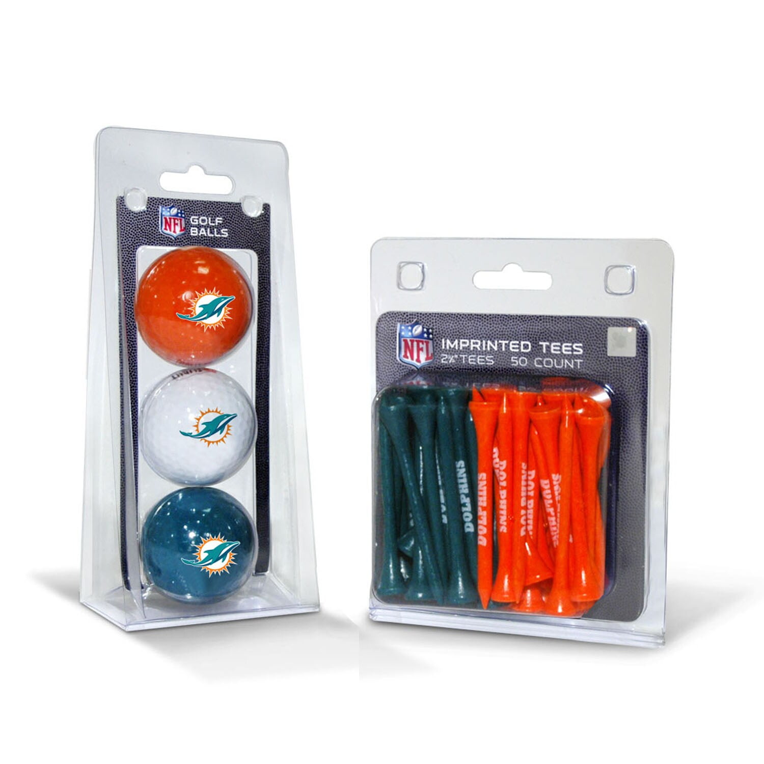 Miami Dolphins 3-Golf Ball & 50-Golf Tee Set - Walmart.com