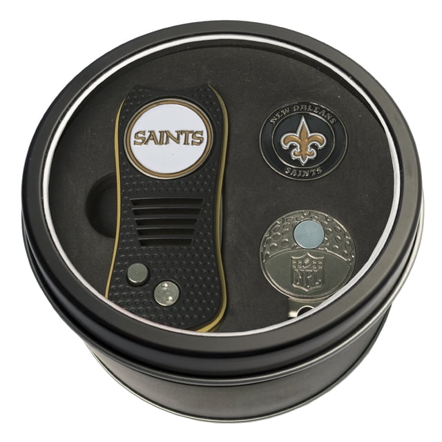 Team Golf NFL NEW ORLEANS SAINTS Tin Gift Set with Retractable Divot ...