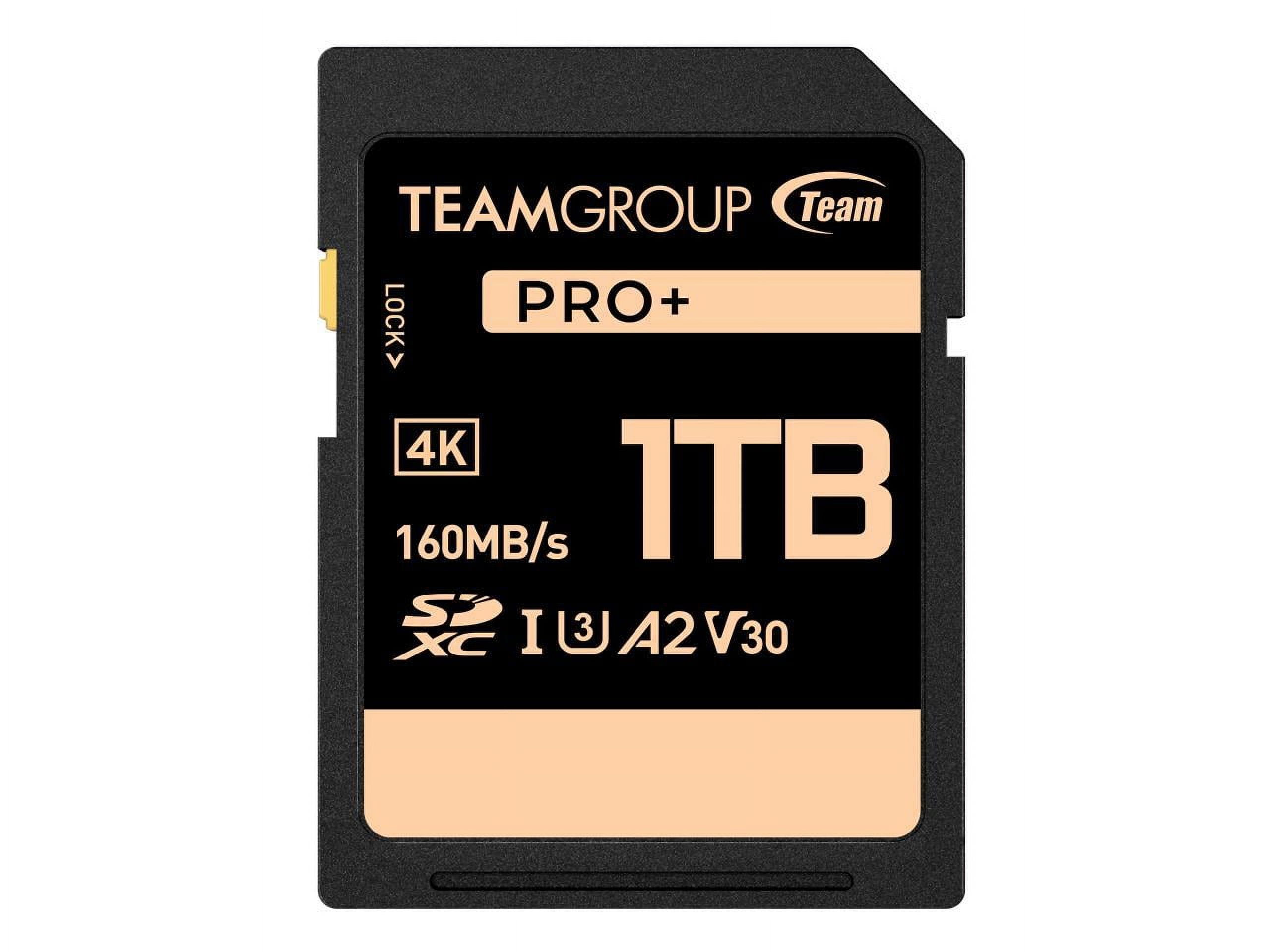 Team Group 1TB PRO+ SDXC U3 V30 A2 4K SD Card, Read/Write Speed Up to ...
